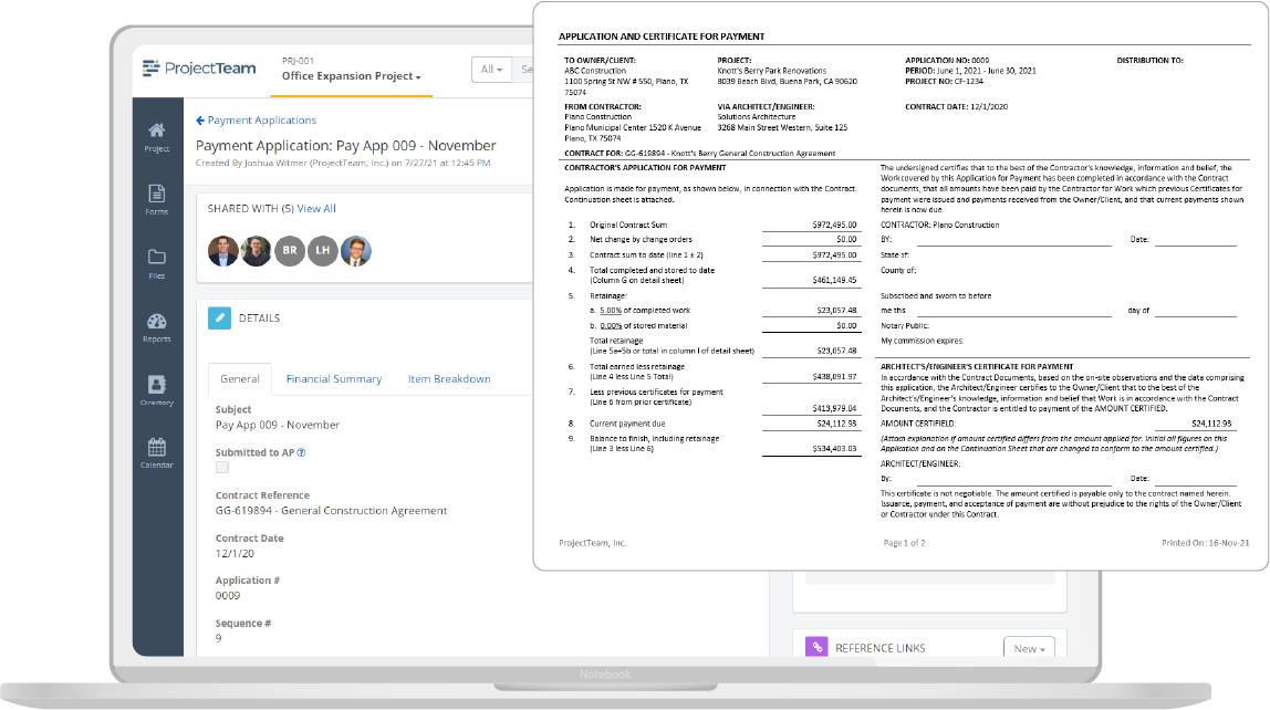 Construction Contract Management Software | ProjectTeam.com